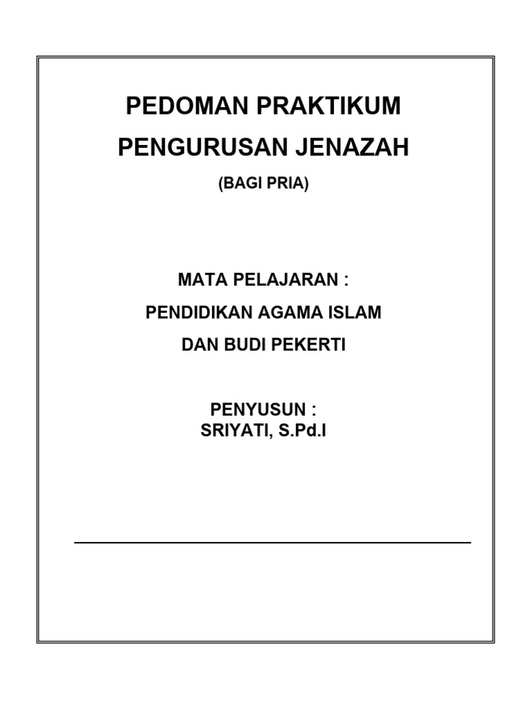 Panduan Pengurusan Jenazah Pria | PDF | Filsafat | Kesehatan Holistik