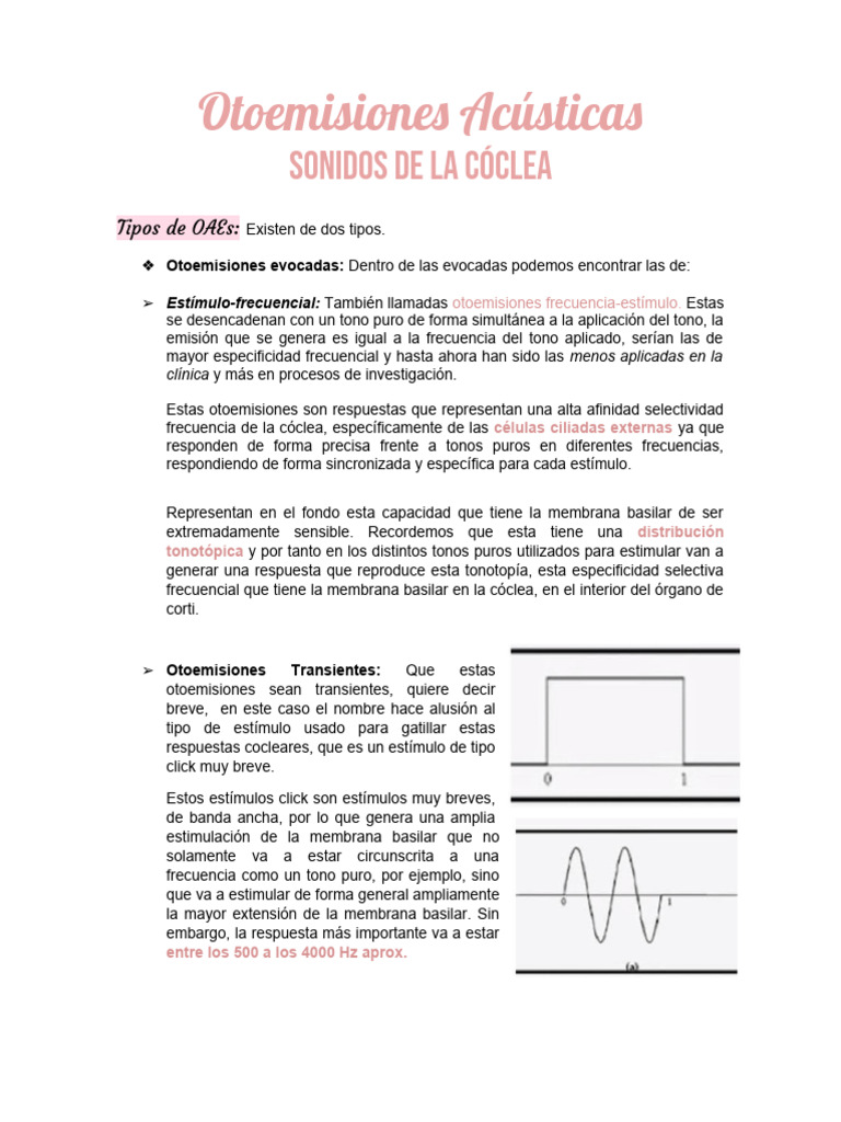 Otoemisiones Acústicas: Tipos y Usos | PDF | Escuchando | Decibel