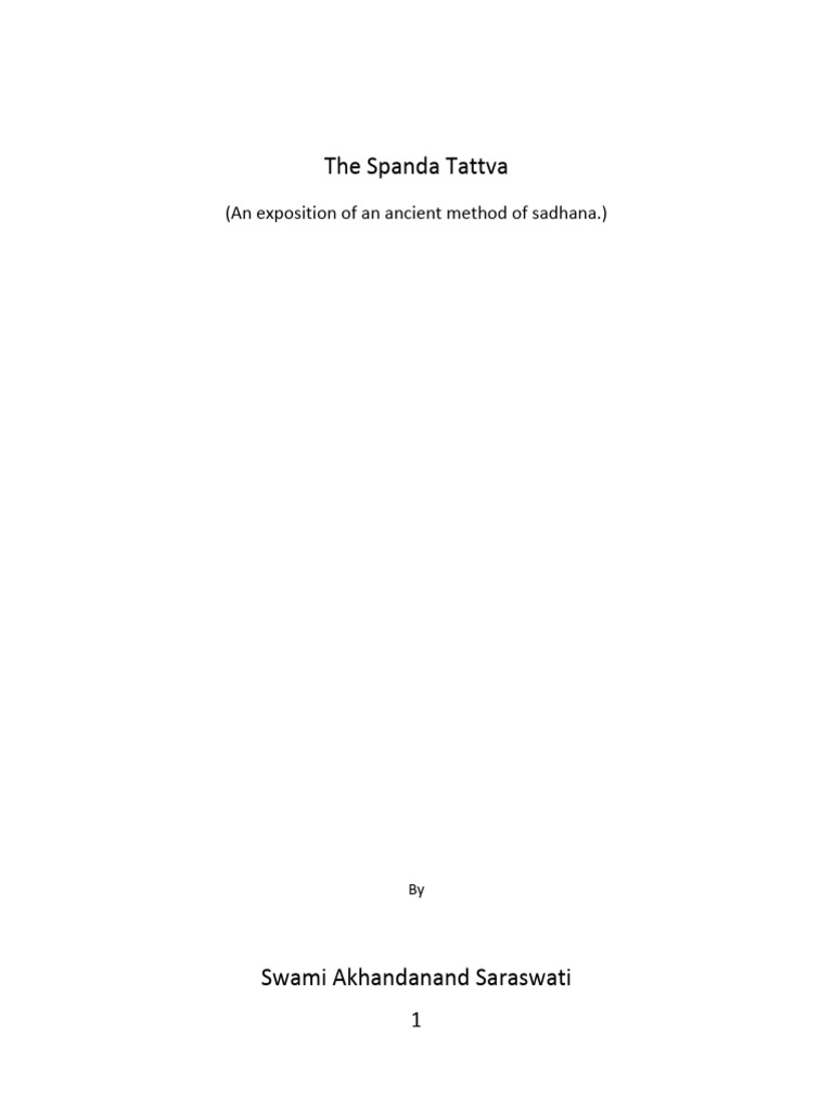 The Spanda Tattva Book | PDF | Moksha | Ātman (Hinduism)