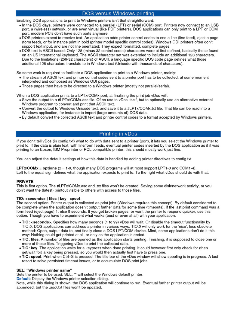 Printing | PDF | Dos | Printer (Computing)