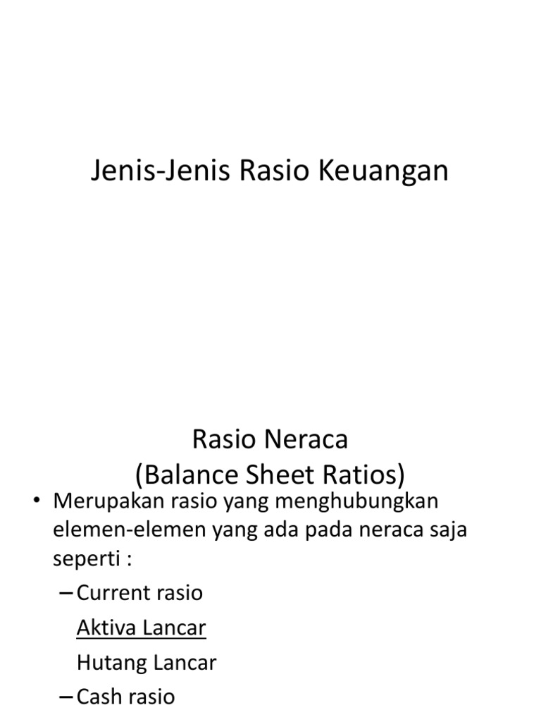 Jenis-Jenis Rasio Keuangan | PDF