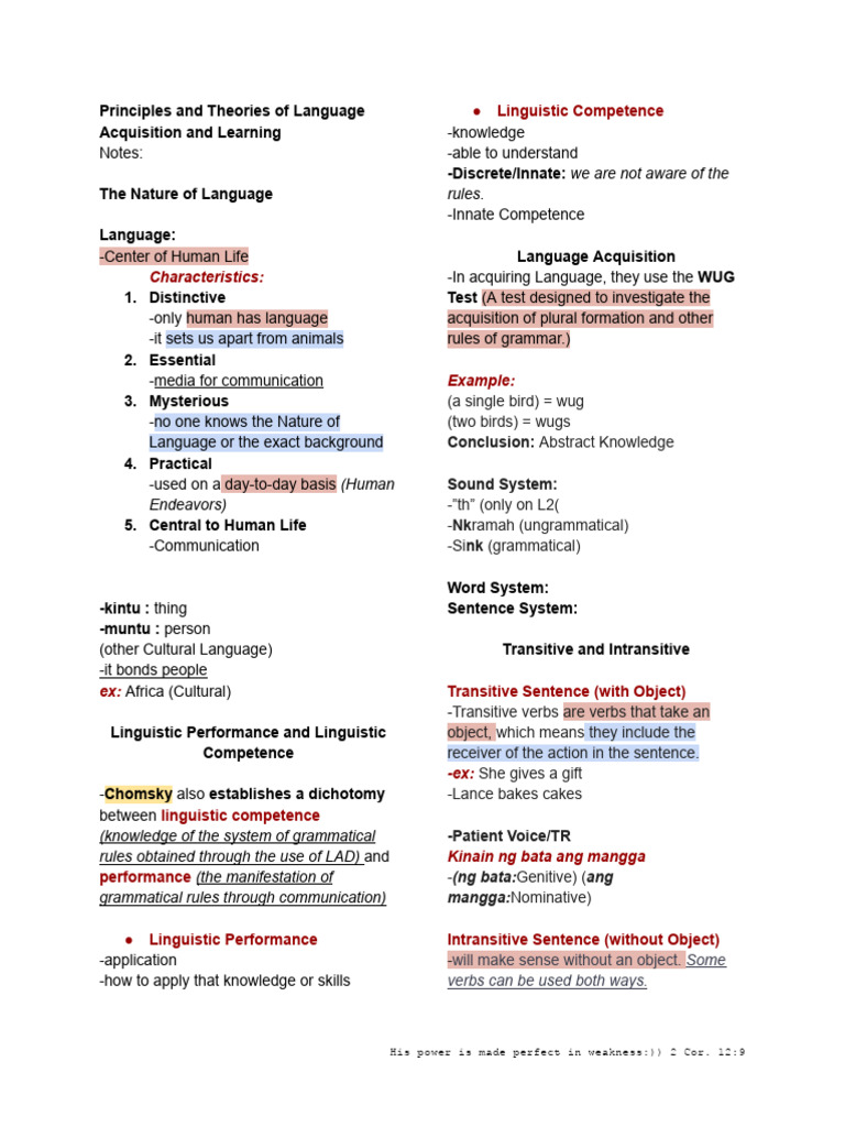 Principles and Theories of Language Acquisition and Learning | PDF ...