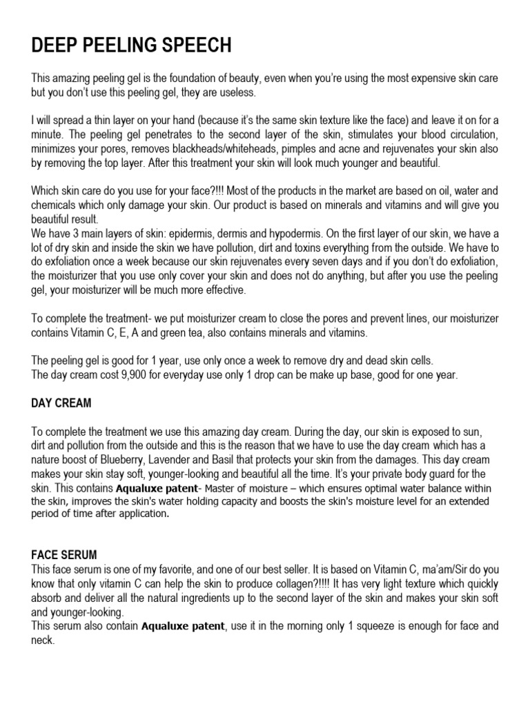 Peeling Gel - Puffiness - Salt Speech 2020 | PDF | Skin | Wrinkle