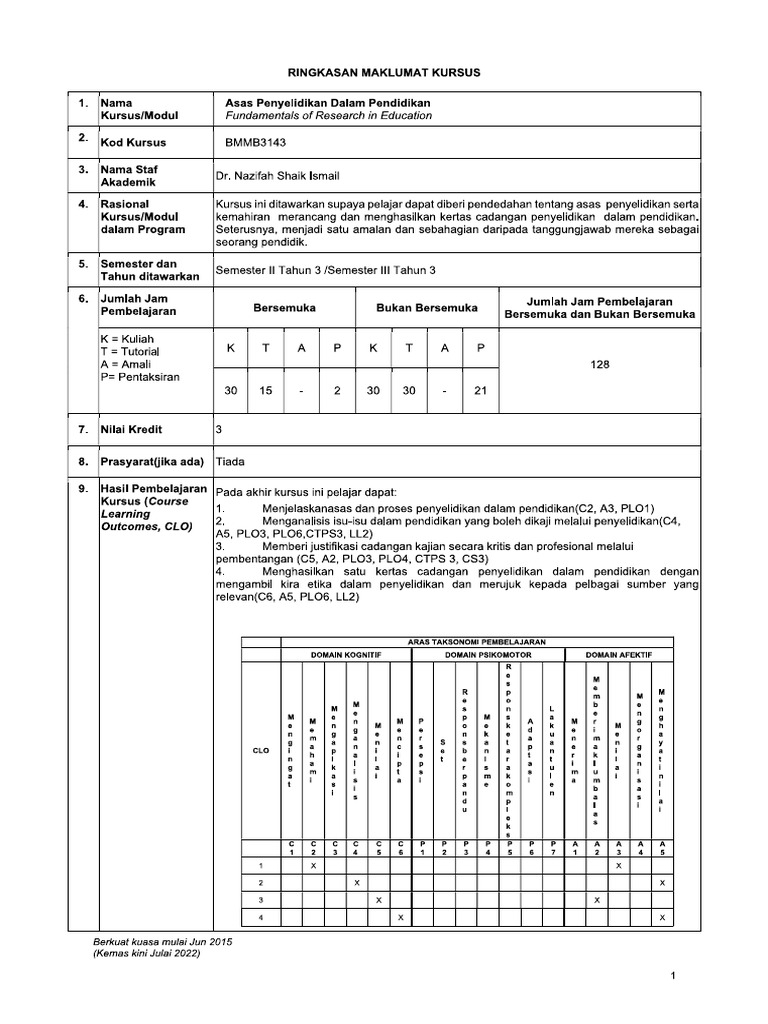 RMK Versi Pelajar - BMMB3143 Asas Penyelidikan Dalam Pendidikan | PDF