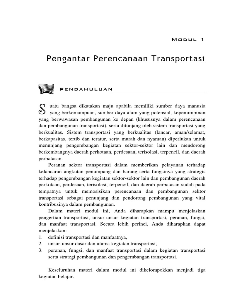 0 Pengantar Sistem Transportasi Lit9640245 | PDF