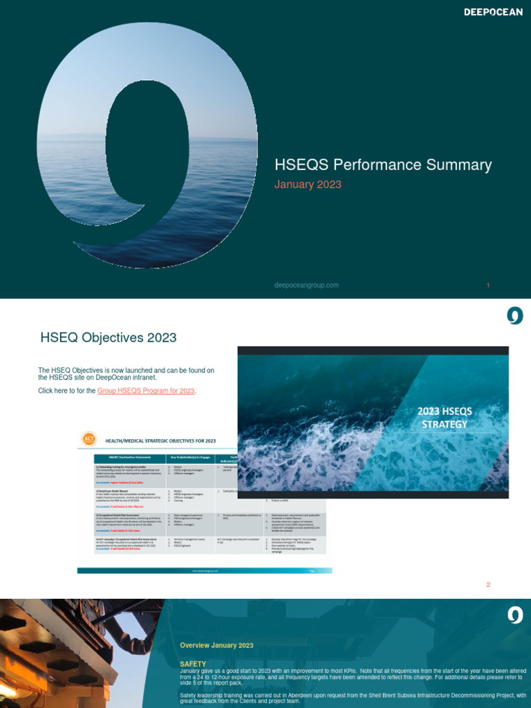 HSEQ Performance Summary January 2023 | PDF | Technology & Engineering