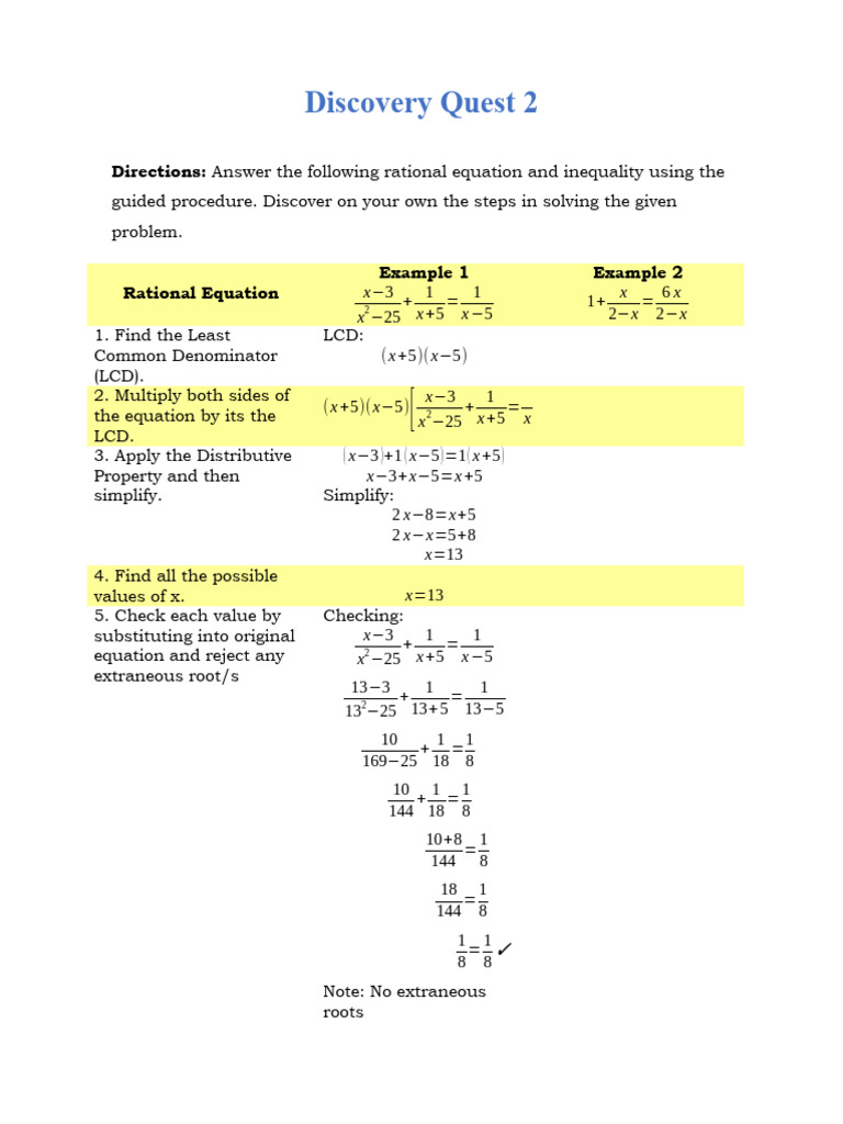 Discovery Quest 2 | PDF | Equations | Mathematics