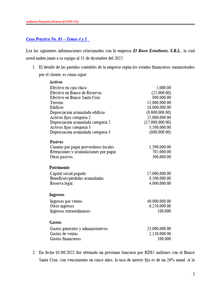 Caso Practico-3 | PDF | Bancos | Contabilidad