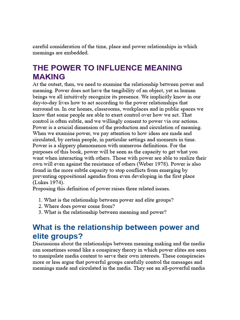 Power, Ideology, and Hegemony (Carah, 2021) | PDF | Power (Social And ...