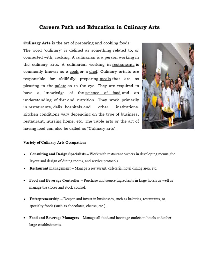 Culinary Arts Careers and Education Guide | PDF | Chef | Cooking