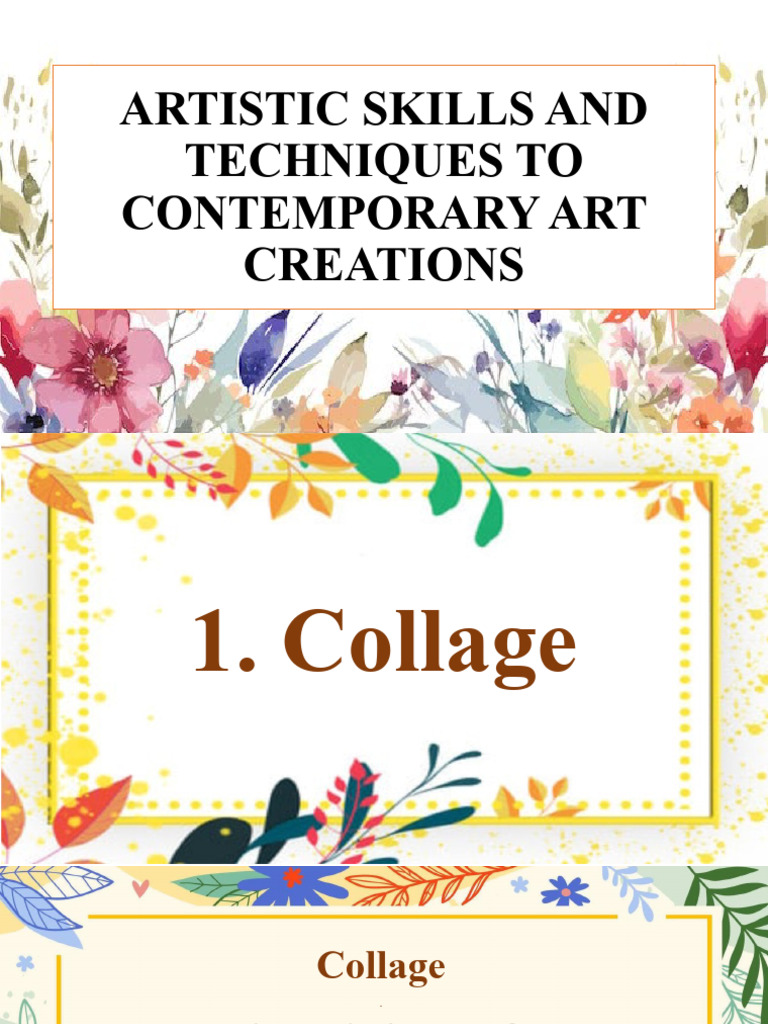 Contemporary Art Techniques Overview | PDF | Collage | Printmaking