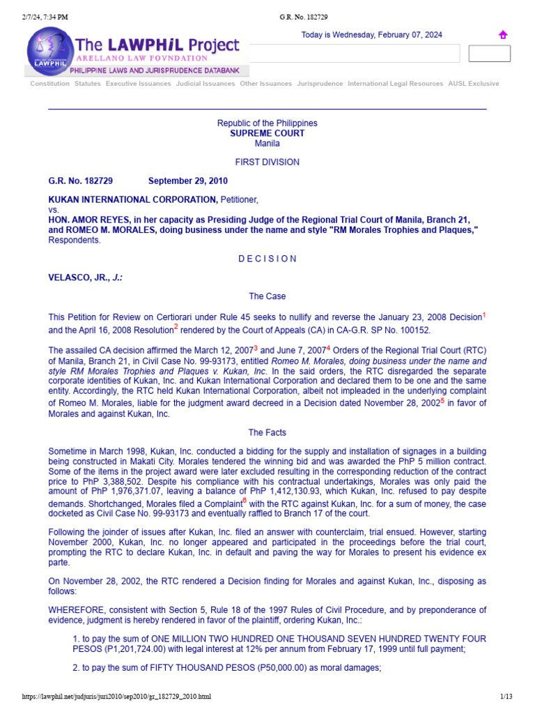 04 Kukan International Corporation v. Reyes | PDF | Lawsuit | Judgment (Law)