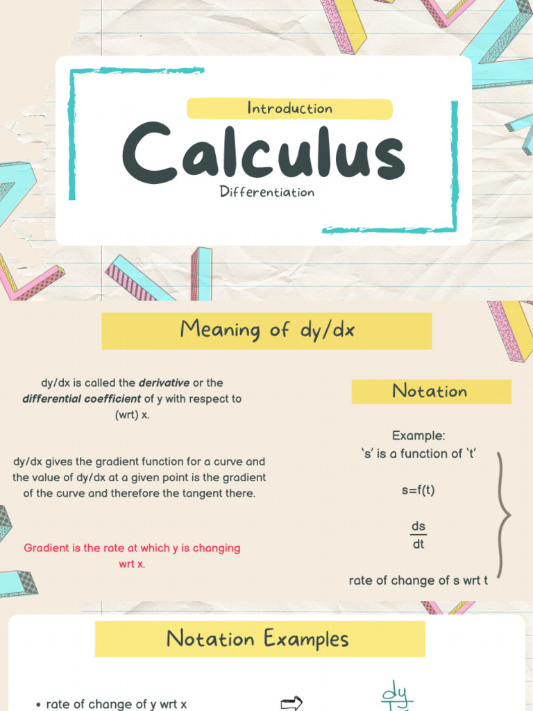 Intro To Calculus - Differentiation | PDF