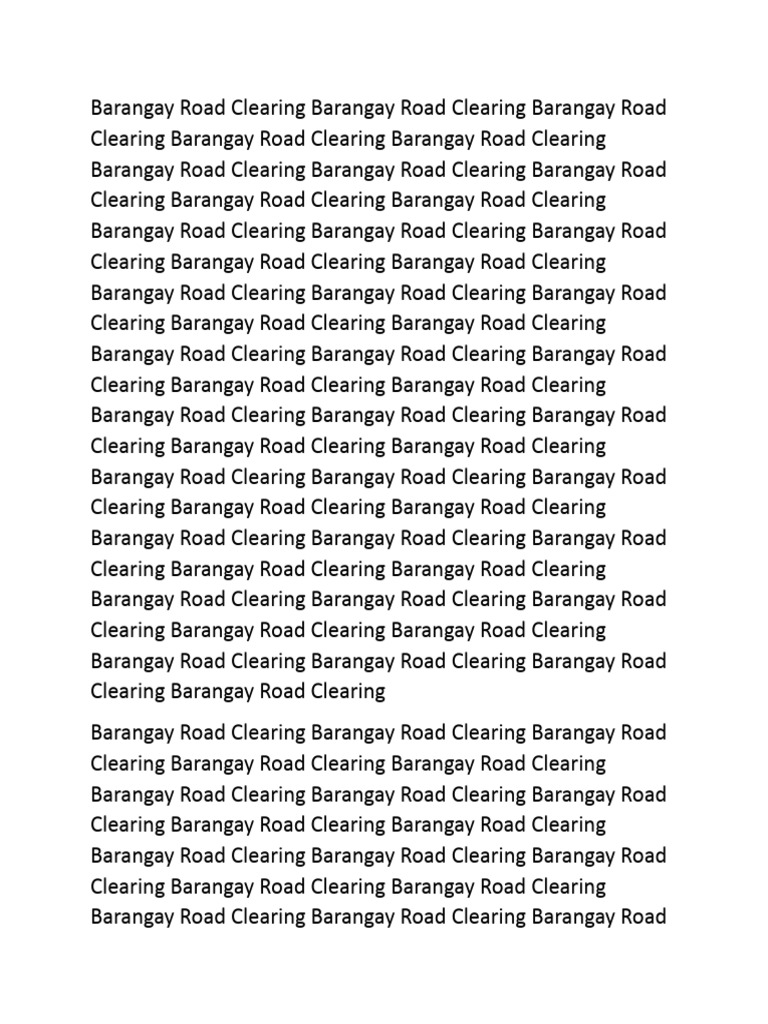 Study About Barangay Road Clearing Report 3 | PDF