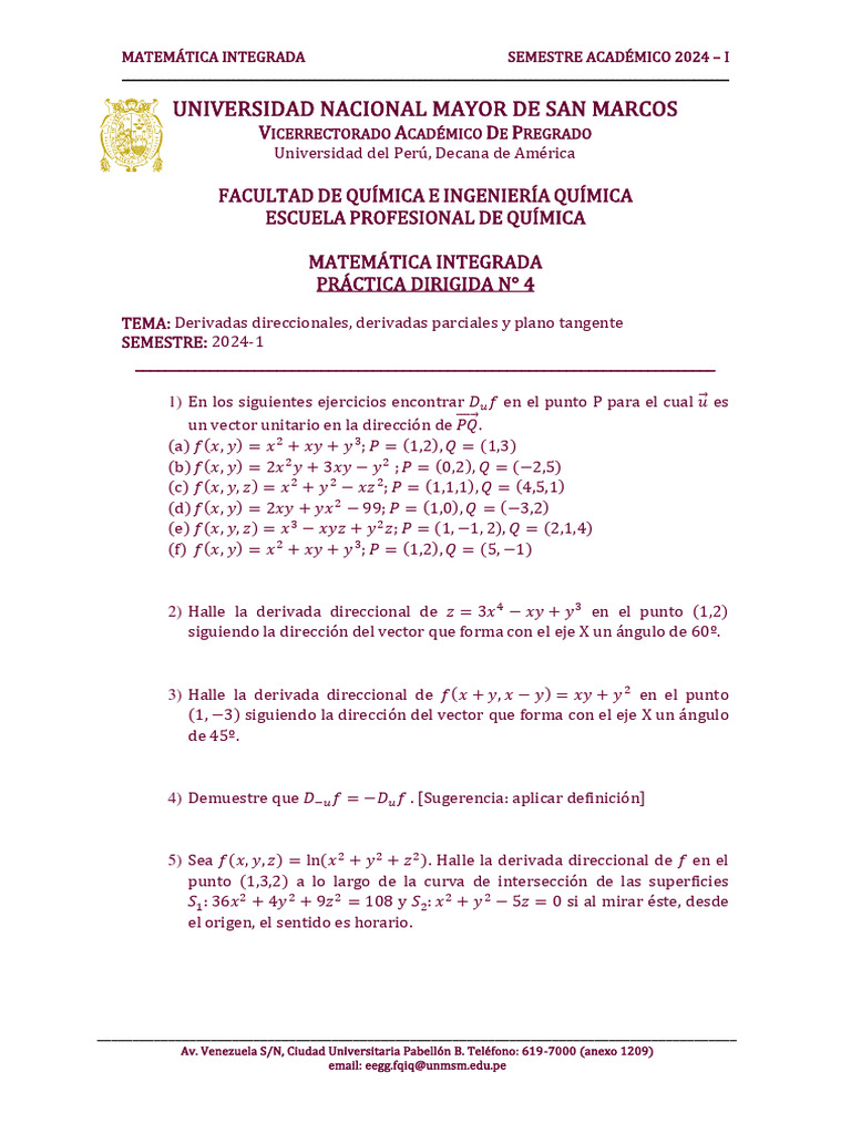 Practica Dirigida 4 - Mi | PDF | Objetos matemáticos | Matemáticas