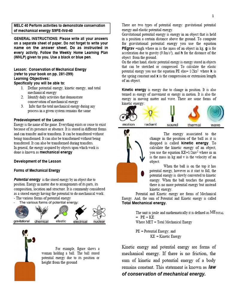 SLA 2 Science 9 Physics 4th Quarter | PDF | Internal Combustion Engine ...