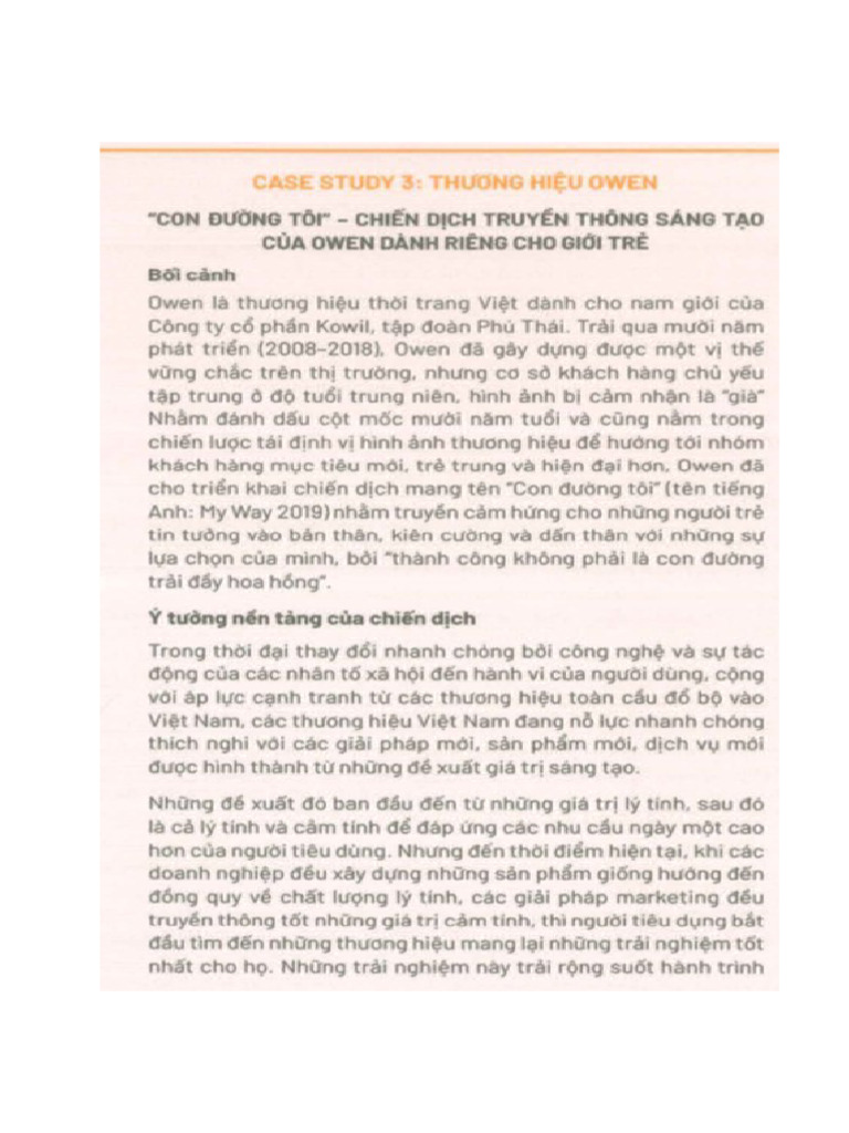 (C5) CASE STUDY- THƯƠNG HIỆU OWEN | PDF