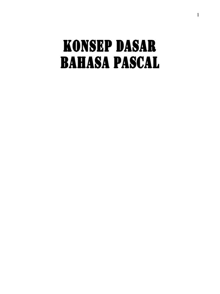 Panduan Dasar Bahasa Pascal | PDF