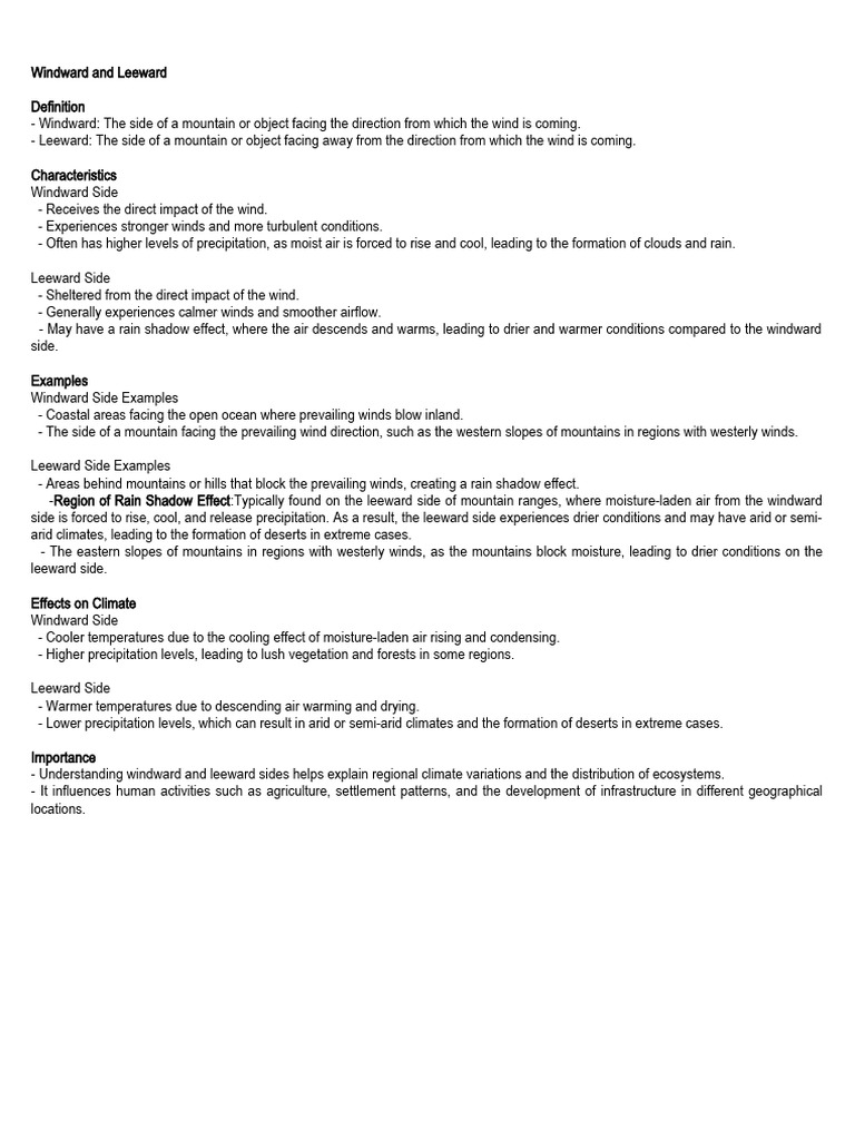 Windward and Leeward | PDF