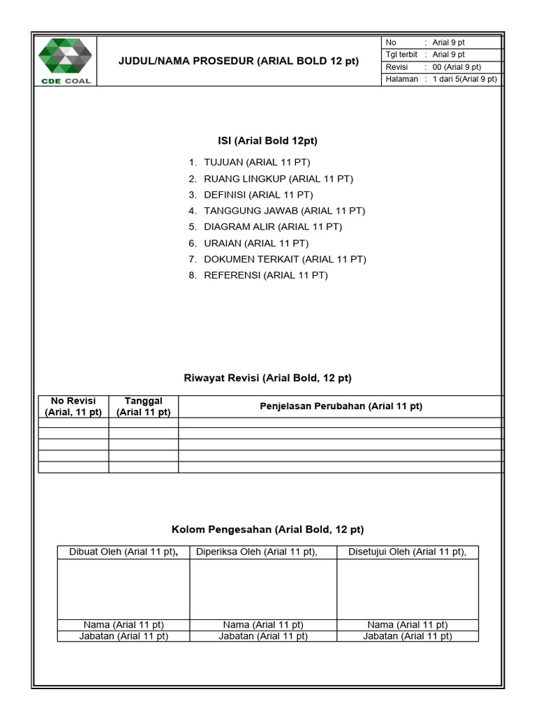 ST-00-HSE-002 Format Prosedur | PDF