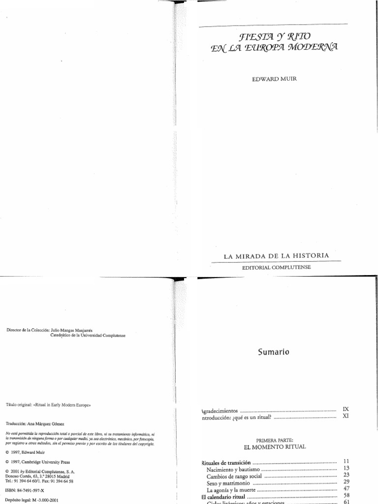 Edward Muir - Fiesta y Rito en La Europa Moderna | PDF