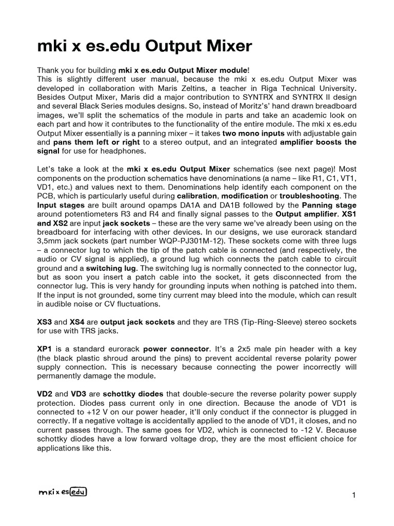 DIY EDU Output Schematic | PDF | Operational Amplifier | Amplifier