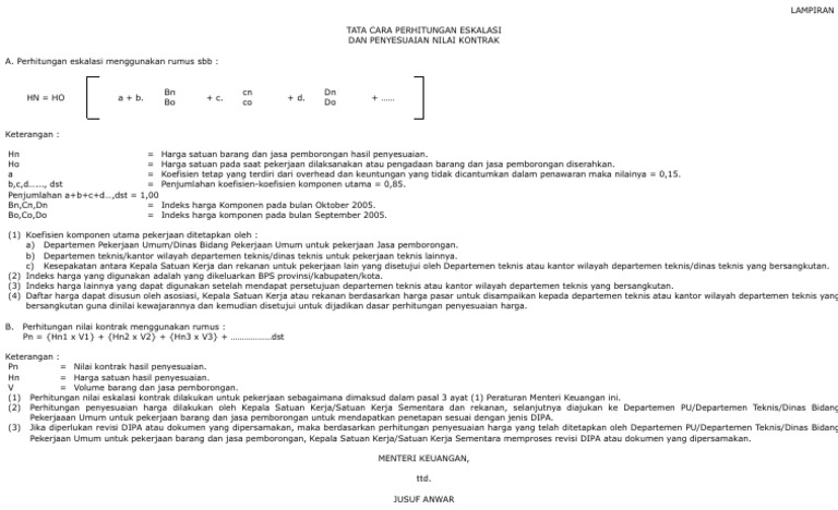 Tata Cara Perhitungan Eskalasi | PDF