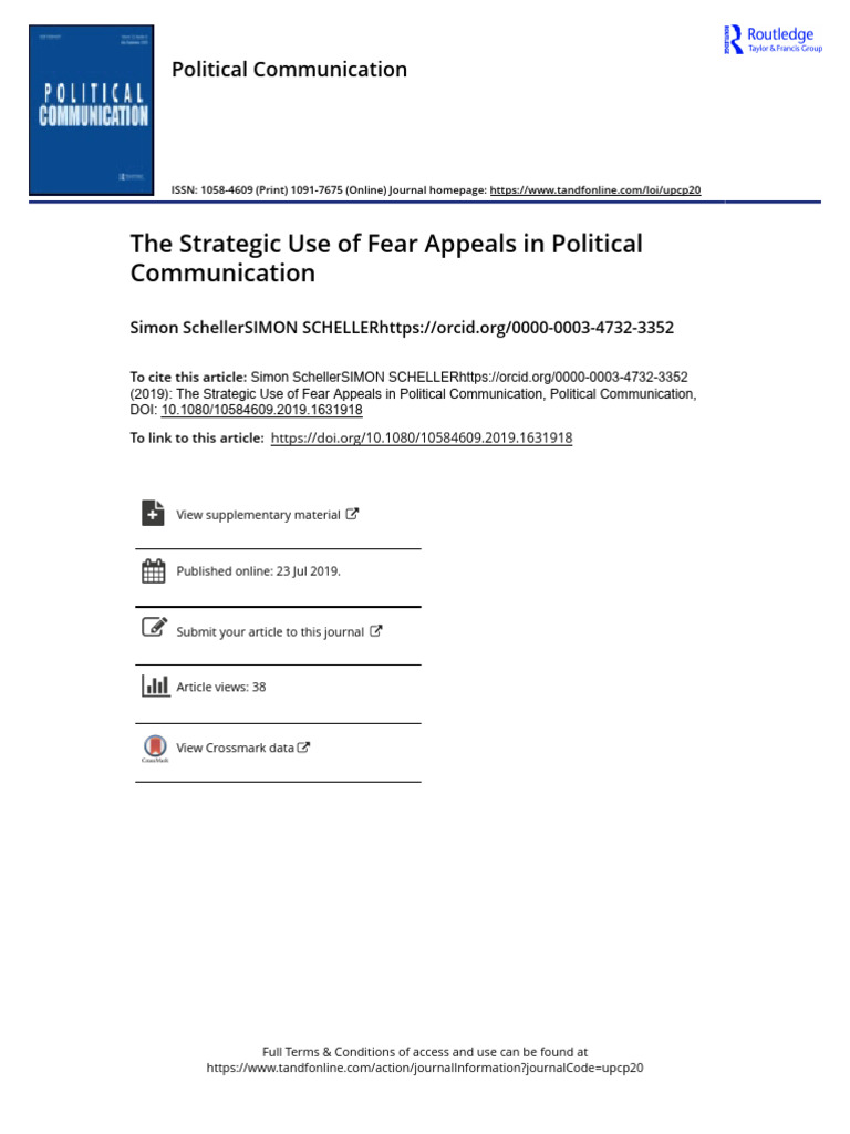 The Strategic Use of Fear Appeals in Political Communication | PDF ...