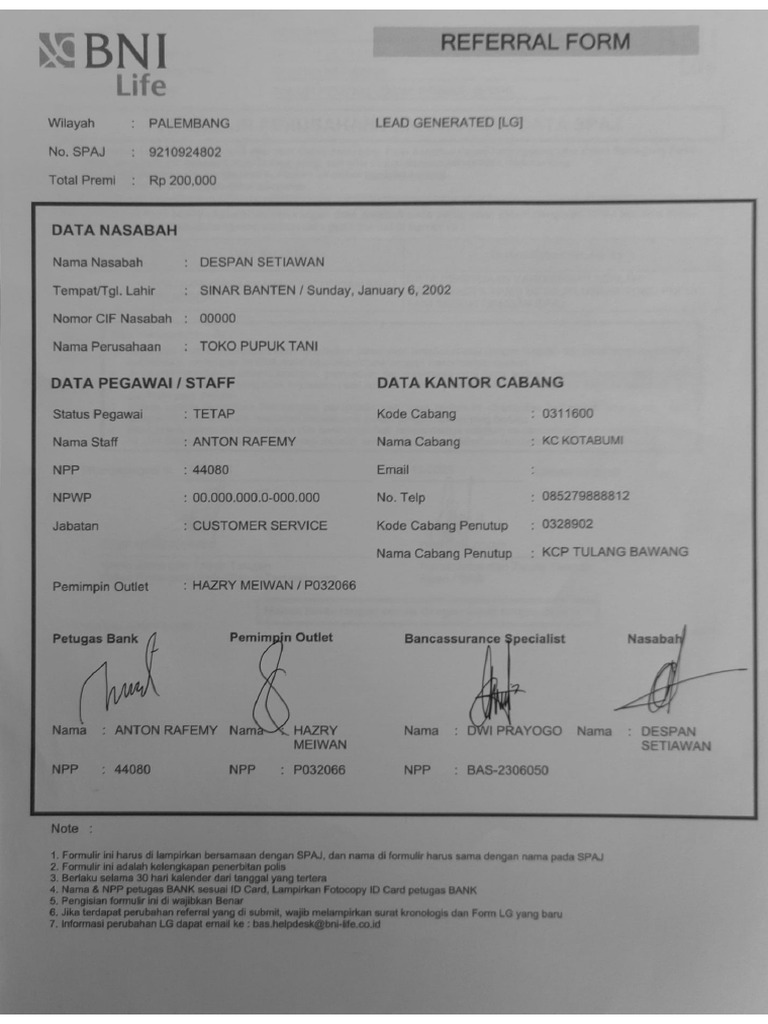 Referal Despan | PDF