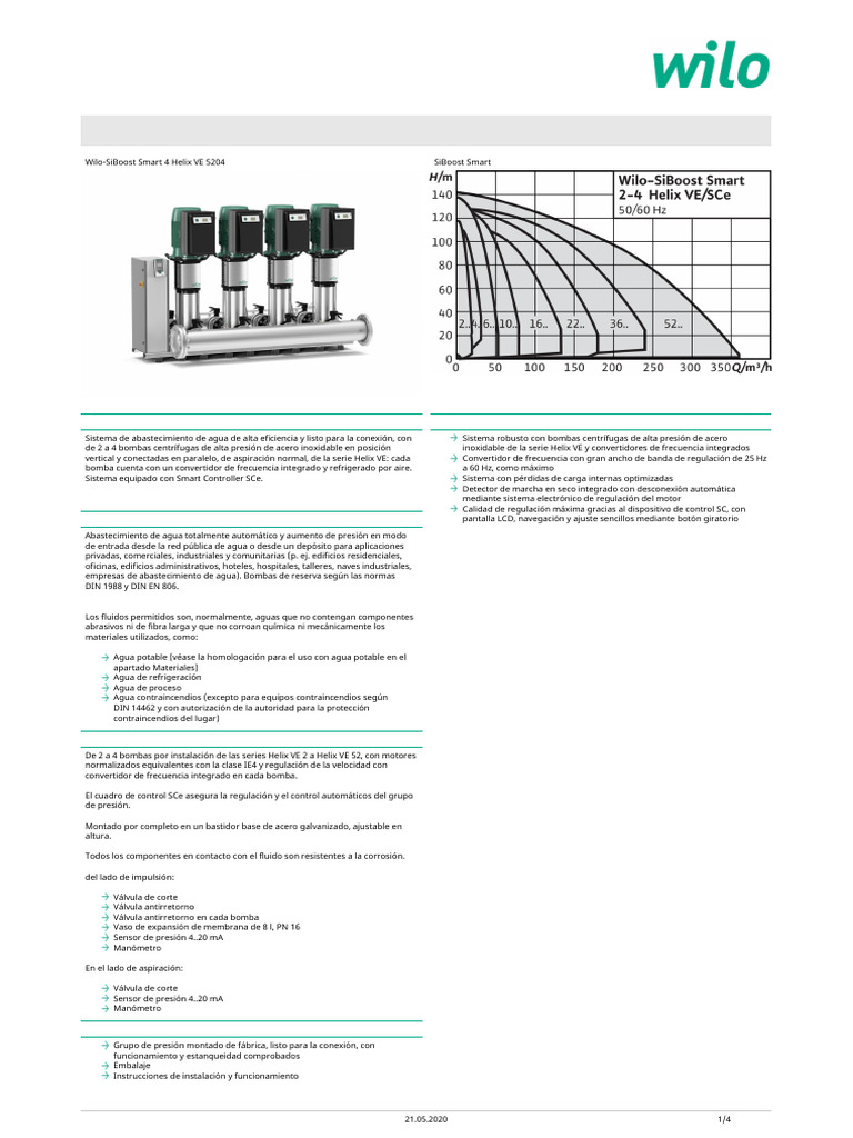Sibosst Smart Helix Ve - Abastecimiento de Agua | PDF | Bomba | Agua
