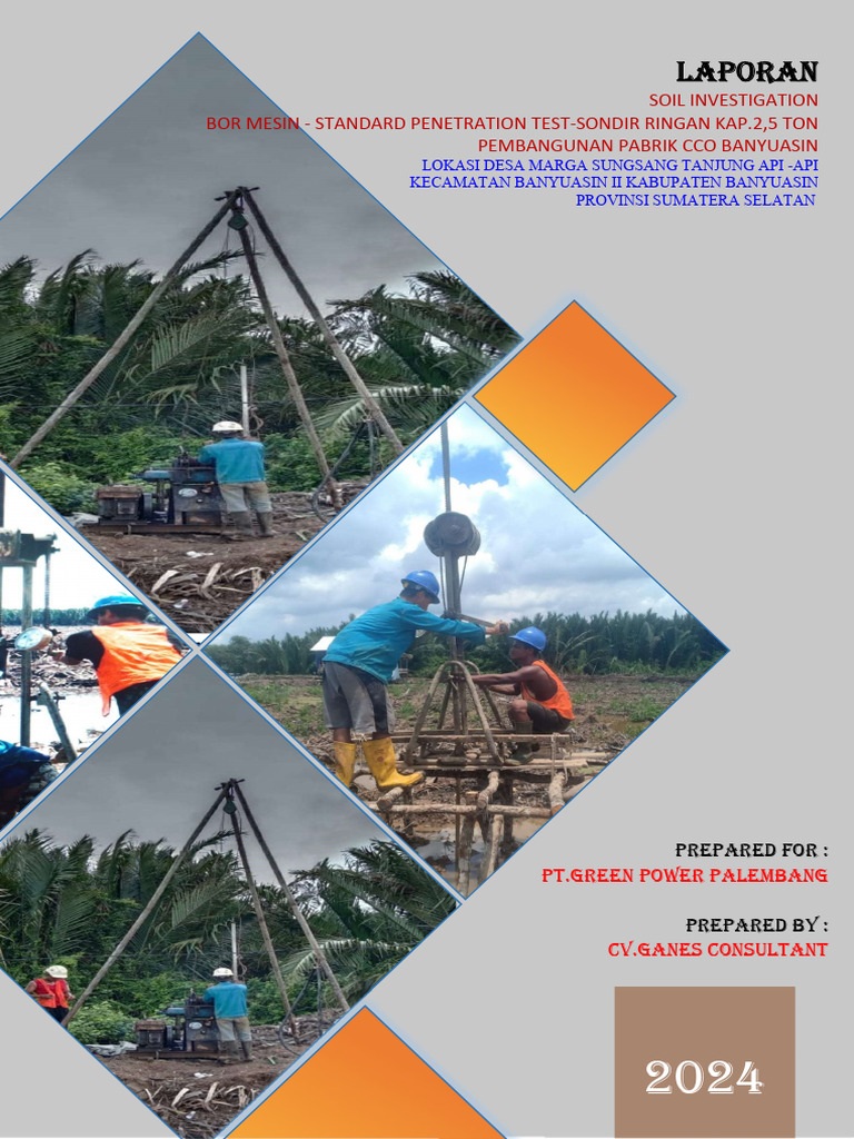 Laporan Final Soil Investigation PT - Green Power Palembang Taa | PDF