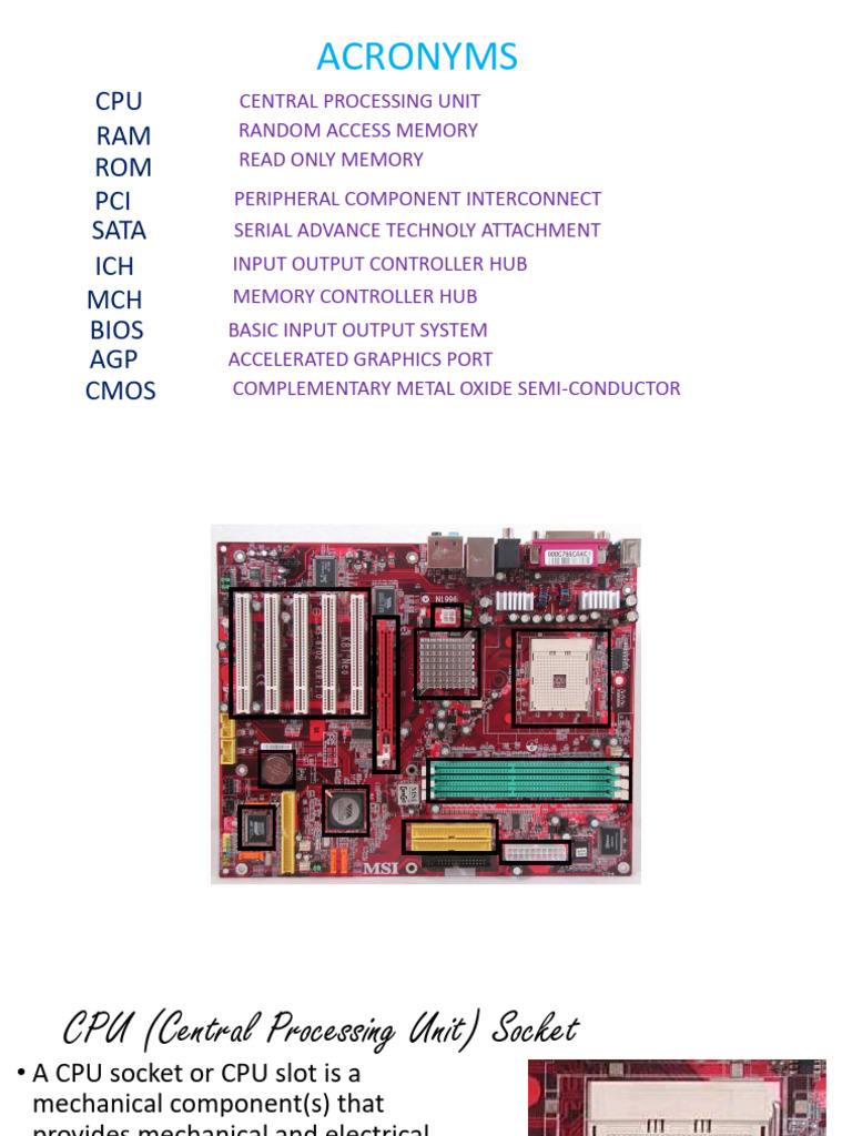 Motherboard Components and Functions | PDF