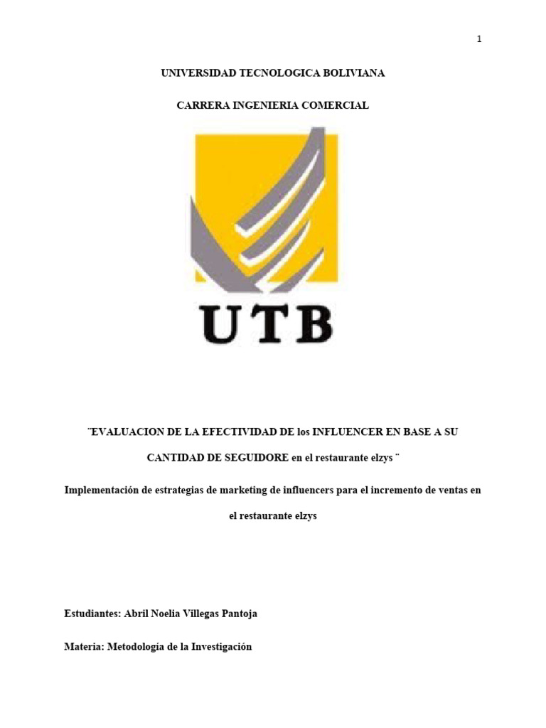 Proyecto Metodologia Abril Villegas Inf | PDF | Marketing | Percepción