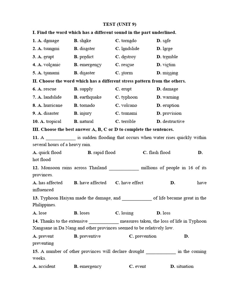 Unit 9 E8 3 | PDF | Natural Disasters | Volcano