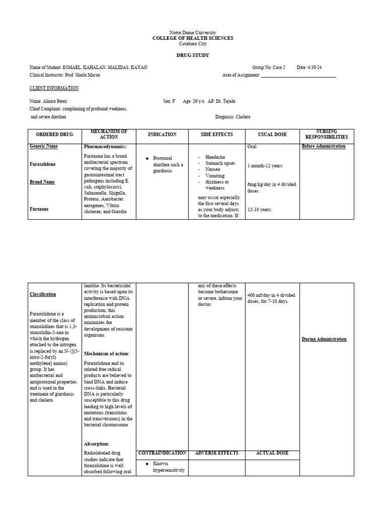 Drug Study Format | PDF | Pharmacology | Diseases And Disorders