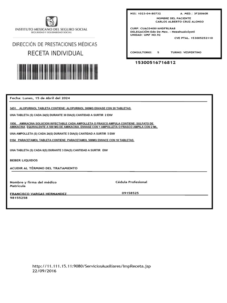 Receta Imss Editable 4 | PDF