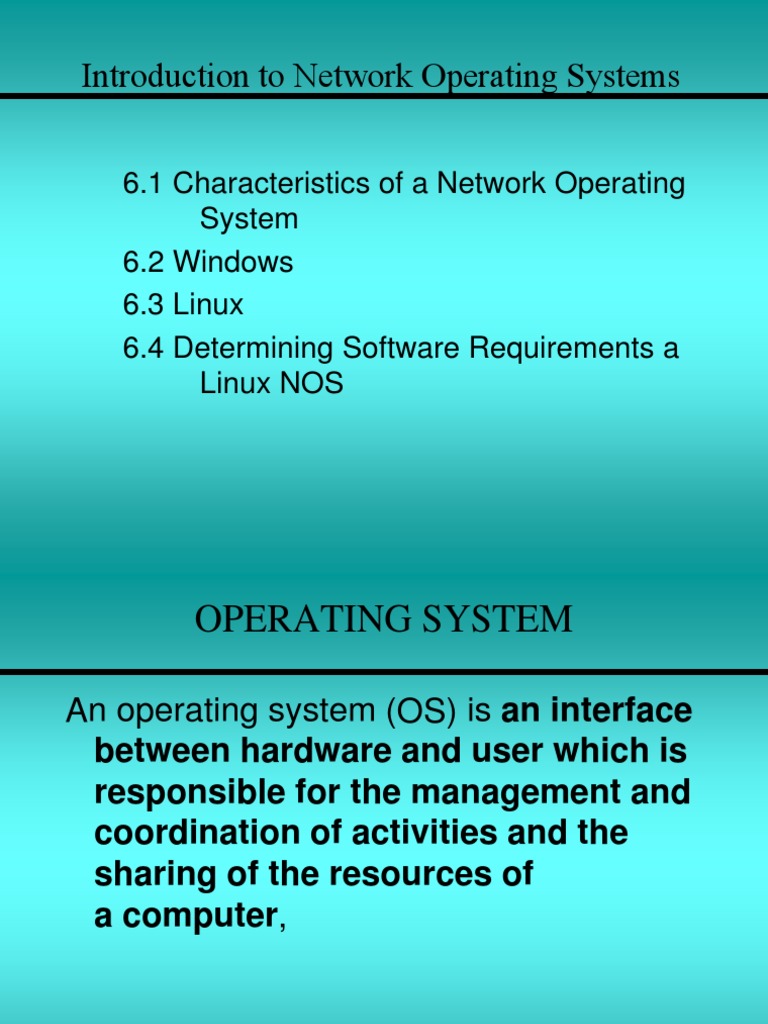 Introduction to Network Operating Systems | Operating System | Linux ...