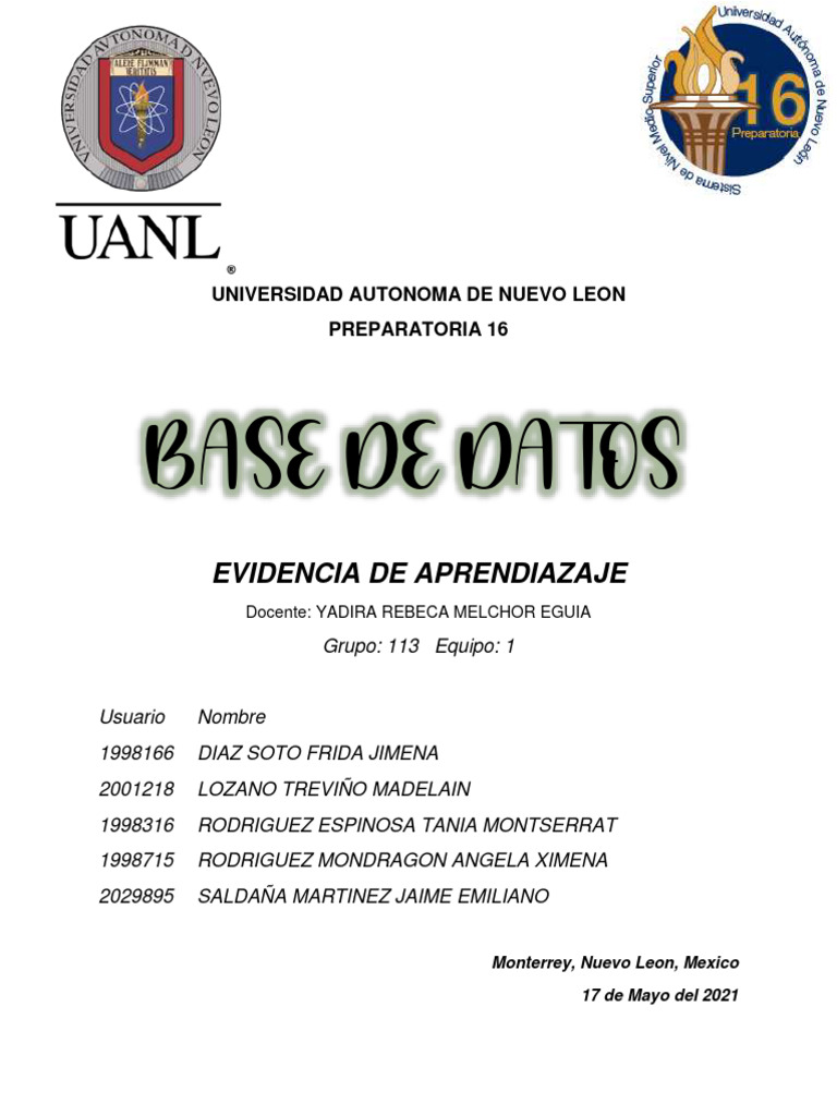 Evidencia de Aprendizaje en Access | PDF | Ciencias sociales