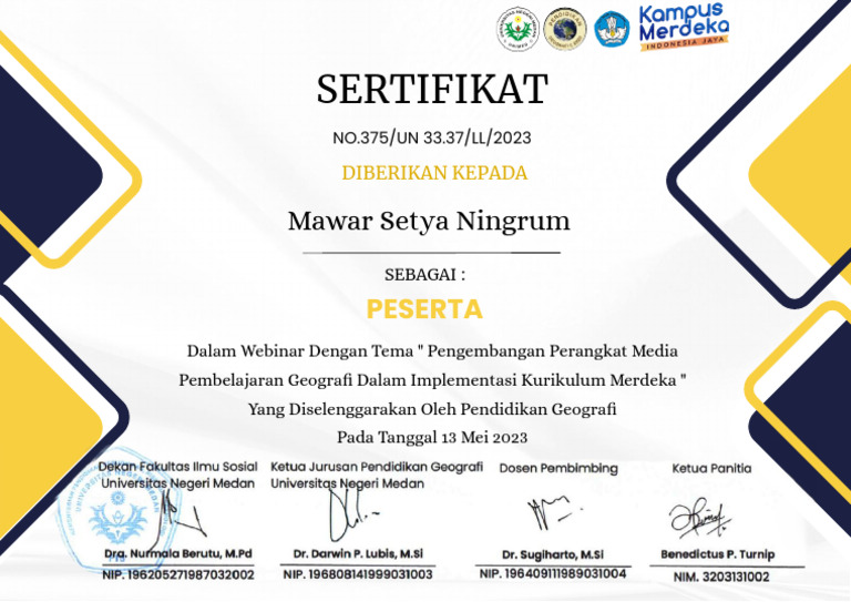 Sertifikat Mawar Setya Ningrum | PDF