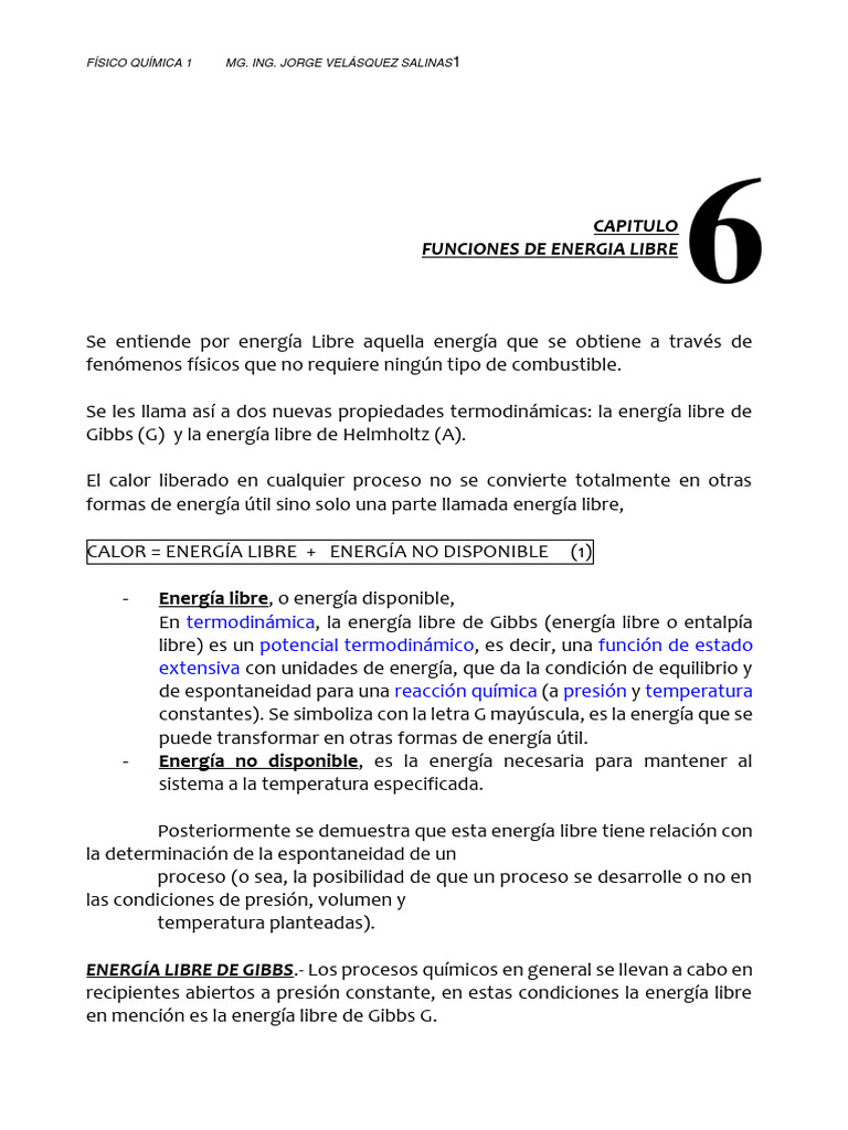 Capitulo 6 | PDF | Energía libre de Gibbs | Entalpía