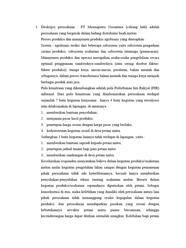 Manajemen Agribisnis | PDF