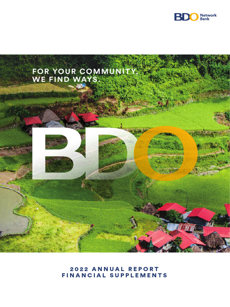BDO Network Bank 2022 Annual Report Financial Supplements | PDF | Audit ...