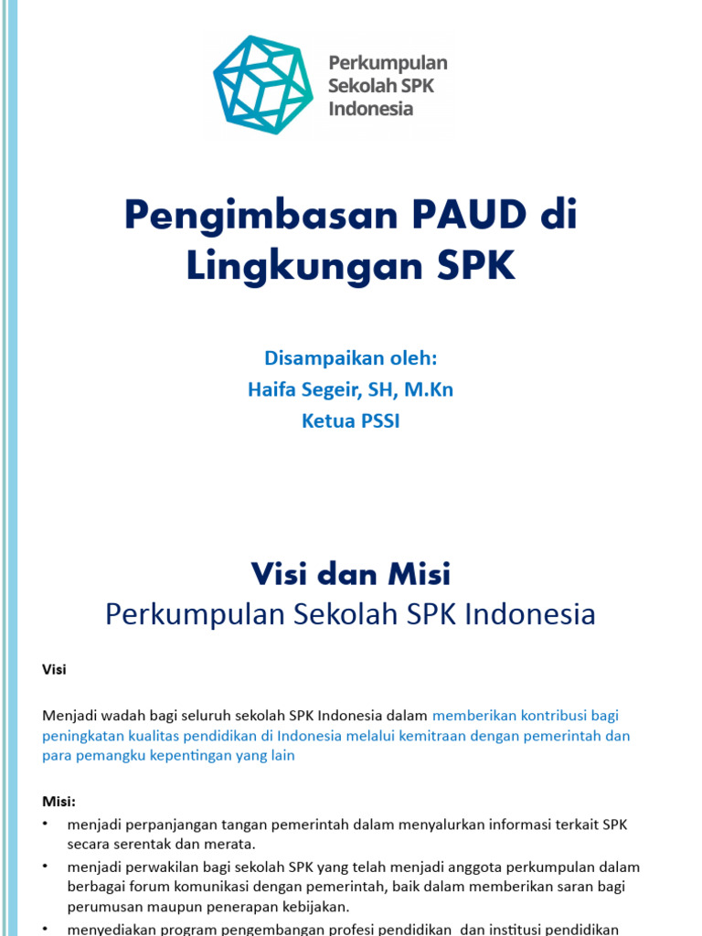 PSSI (Pengimbasan PAUD) - Final | PDF