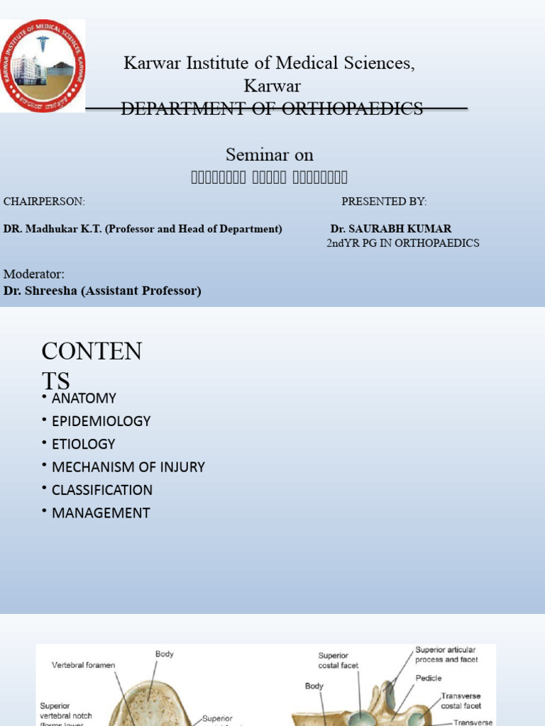 Thoracic Spine Fracture Overview | PDF | Vertebra | Vertebral Column