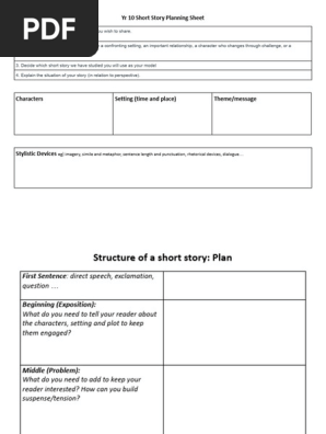 Short Story Plan Template