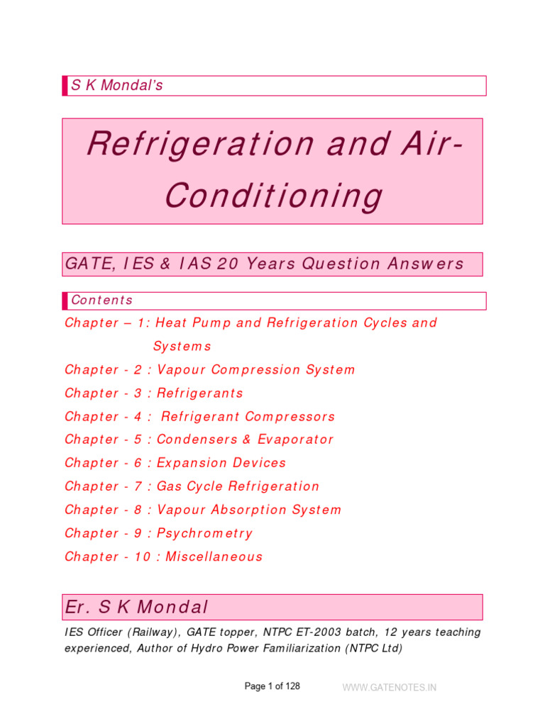 RAC-GATE Mechanical Free Notes PDF | PDF | Heat Pump | Gas Compressor