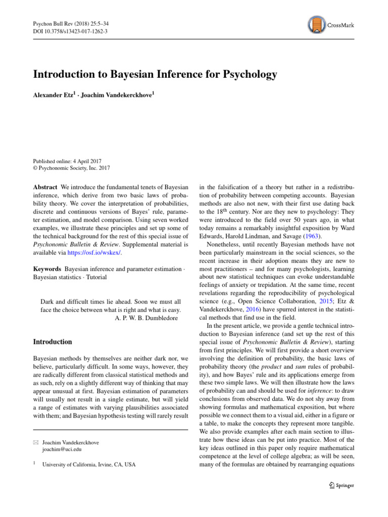 Bayesian Statistics | PDF | Hypothesis | Statistical Inference