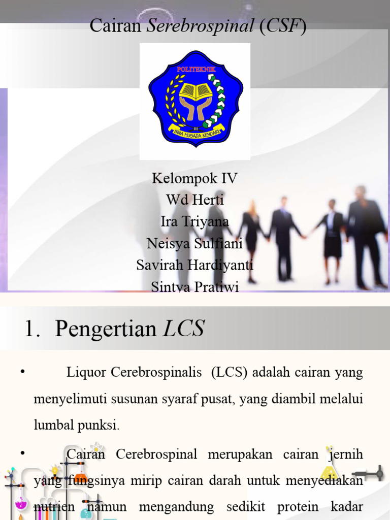 TASK PPT - Cairan Serebrospinal (CSF) | PDF | Sains & Matematika
