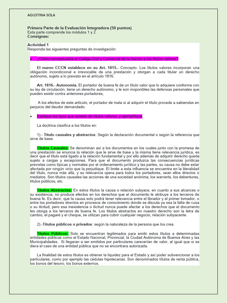 Primer Parcial Titulos de Credito | PDF | Pagaré | Cheque