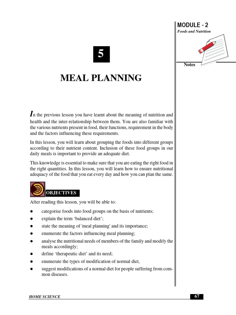 Meal Planning Module | PDF | Foods | Diet & Nutrition